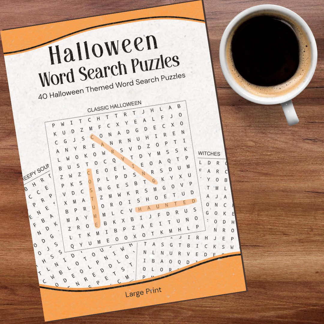 Halloween Word Search Puzzle Book – Back Porch Printables